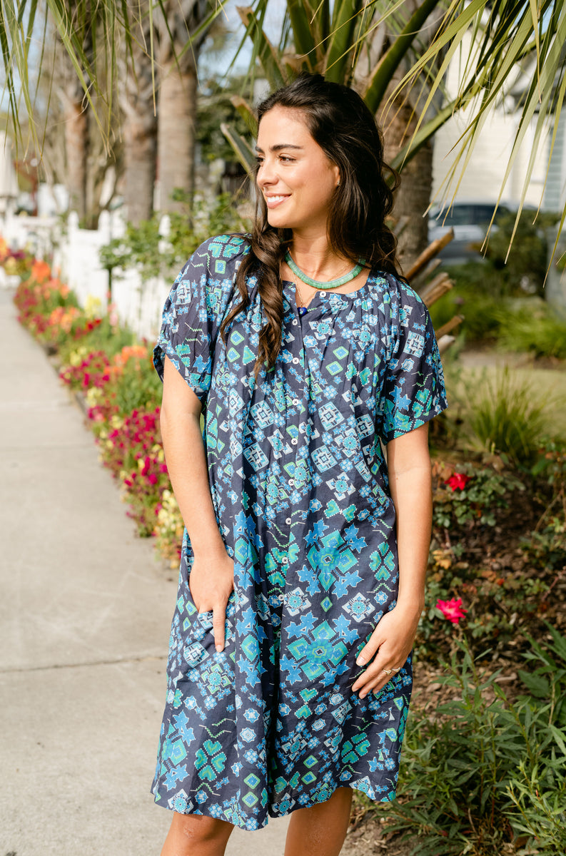 Euclid Dress - Blue/Iguana/Dark Blue – The Coast Brand