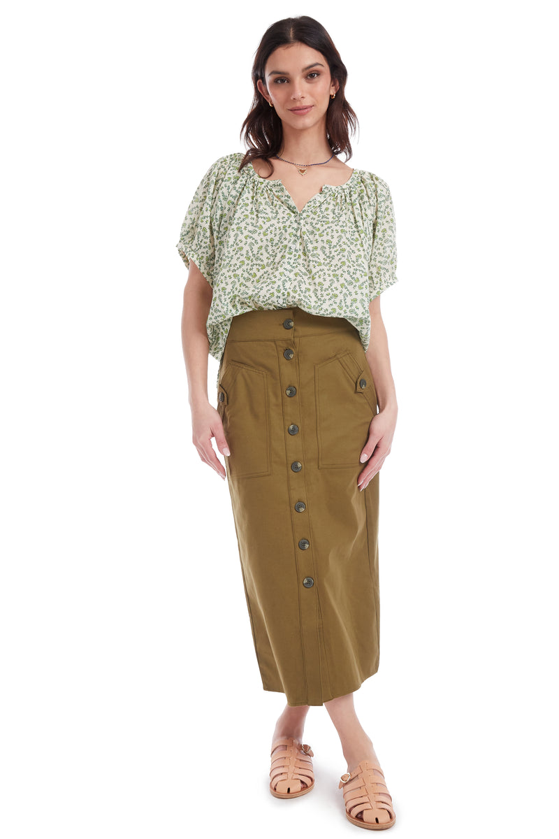 Euclid Top Olive Branch/Lemon (Cream Ground) – The Coast Brand